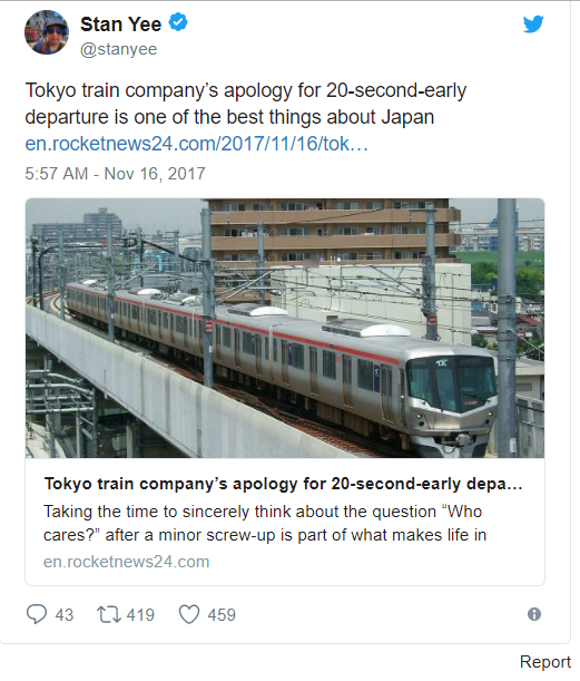 Apology after Japanese train departs 20 seconds early – Moov Logistics News